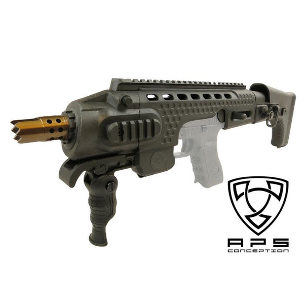 APS Carbine Conversion Kit for G17/G18C (Black) – 007 Airsoft Ltd.
