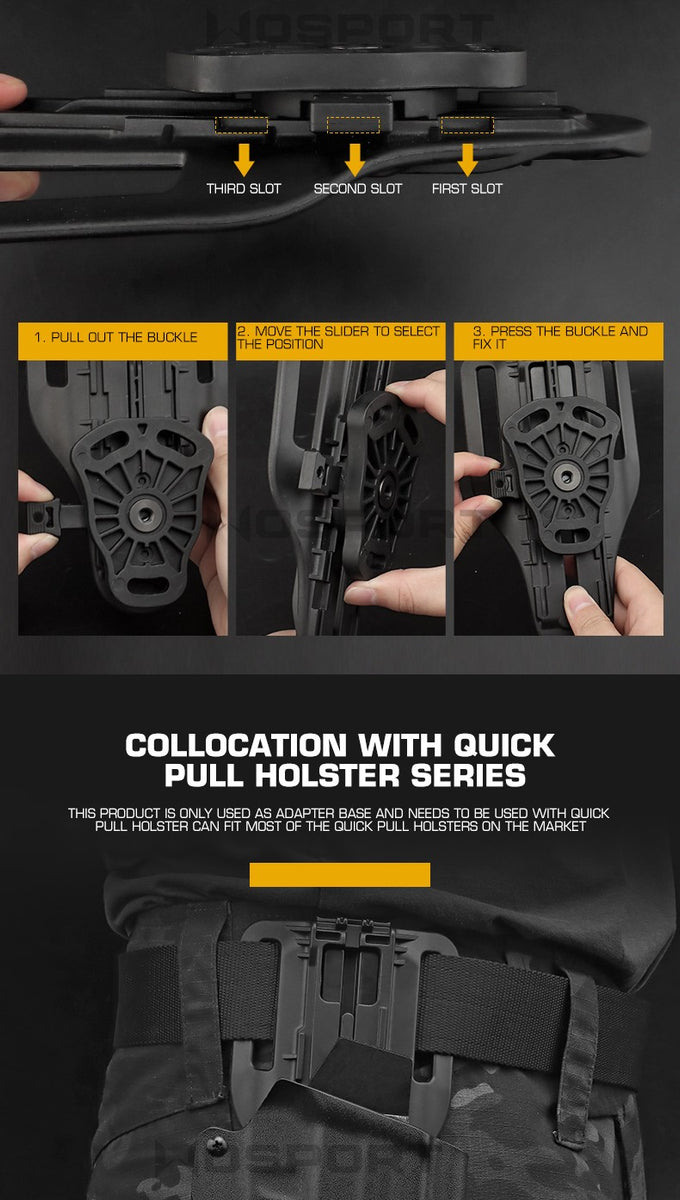 WOSport Mid-Low Ride Holster Adapter Plate – 007 Airsoft Ltd.